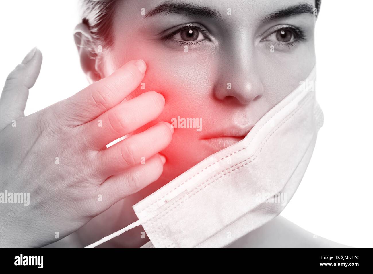 Maskne - acne breakouts from wearing a face mask Stock Photo - Alamy
