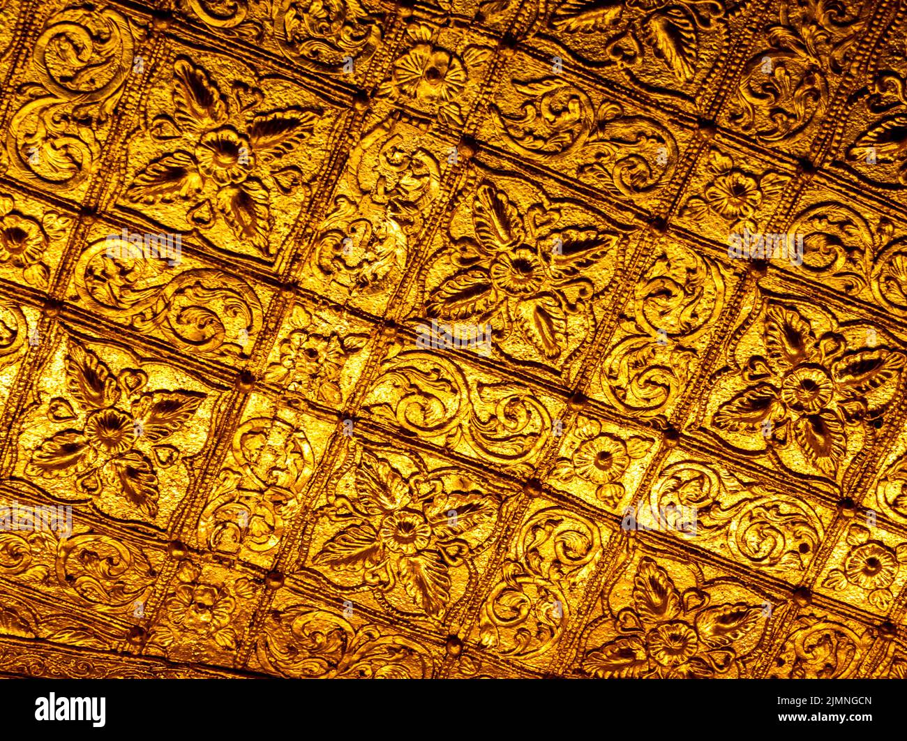 Beautiful Burmese art pattern motifs decorative design on the golden ...