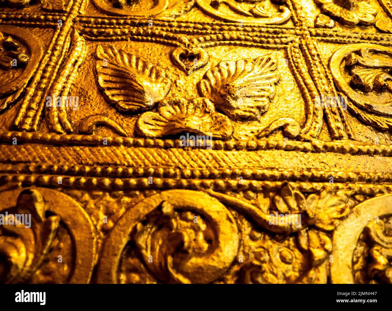 Beautiful Burmese art pattern motifs decorative design on the golden ...