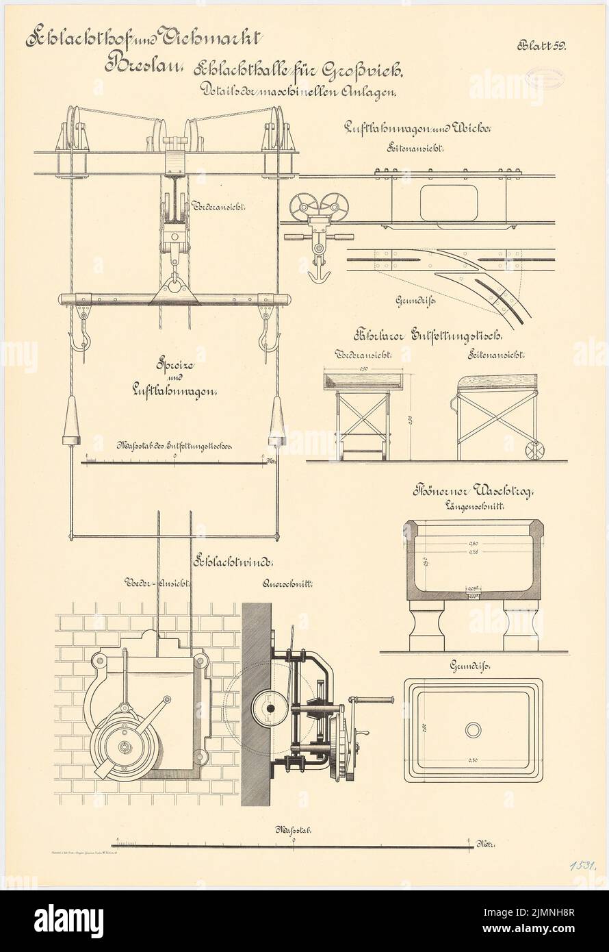 Plüddemann Richard (1846-1910), slaughterhouse and cattle market ...