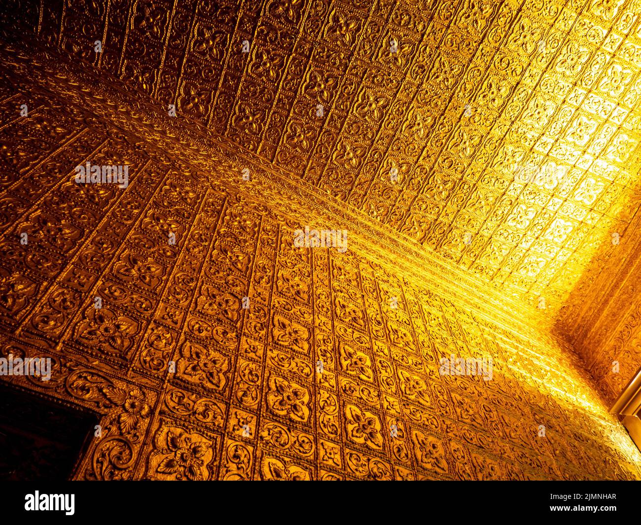 Beautiful Burmese art pattern motifs decorative design on the golden ...