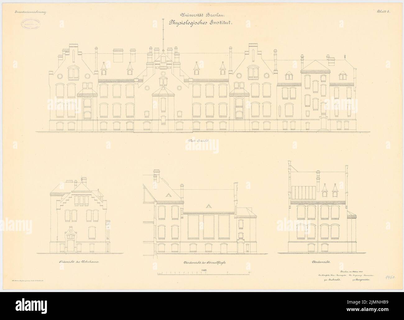 Buchwald Arthur, University, Wroclaw. Medical institutes on Maxstrasse ...