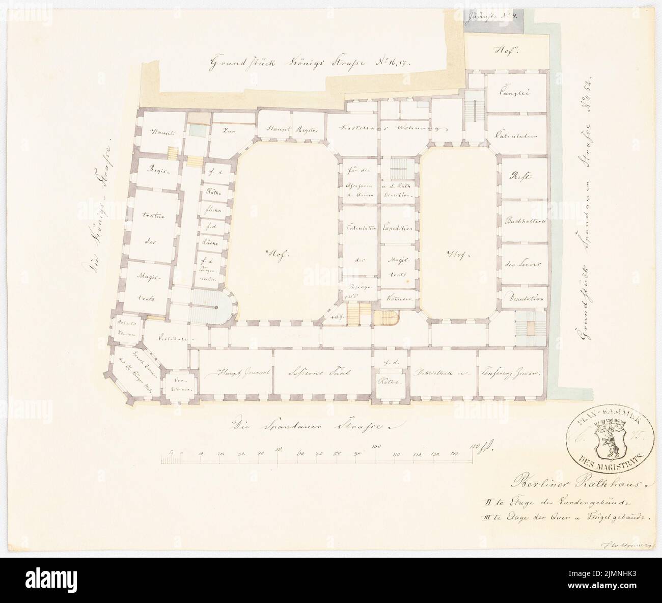 Holtzmann Gustav (died 1860), old Berlin town hall. Conversion (1852 ...