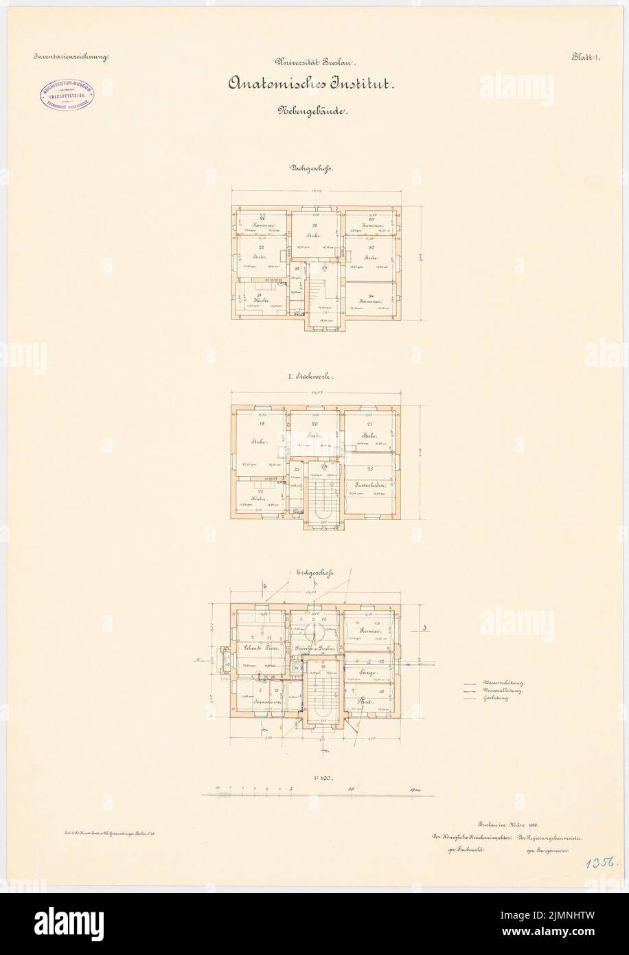 Buchwald Arthur, University, Wroclaw. Medical institutes on Maxstraße ...