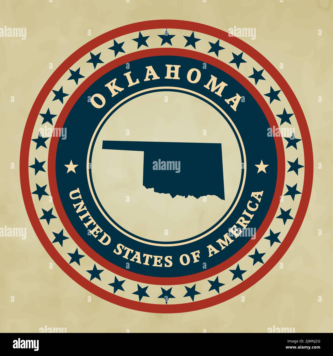 Vintage label with map of Oklahoma Stock Photo - Alamy
