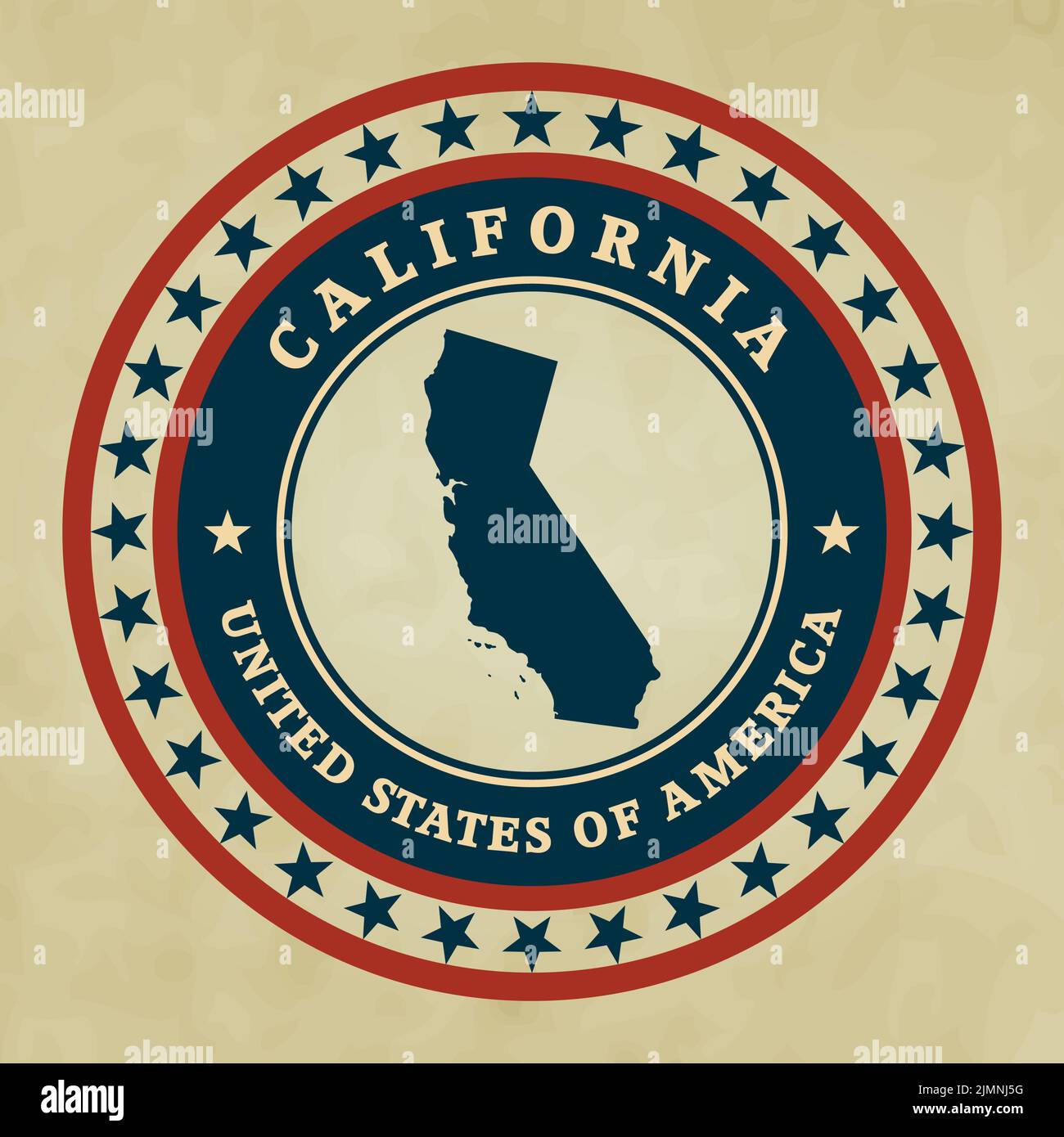 Vintage label with map of California Stock Photo - Alamy