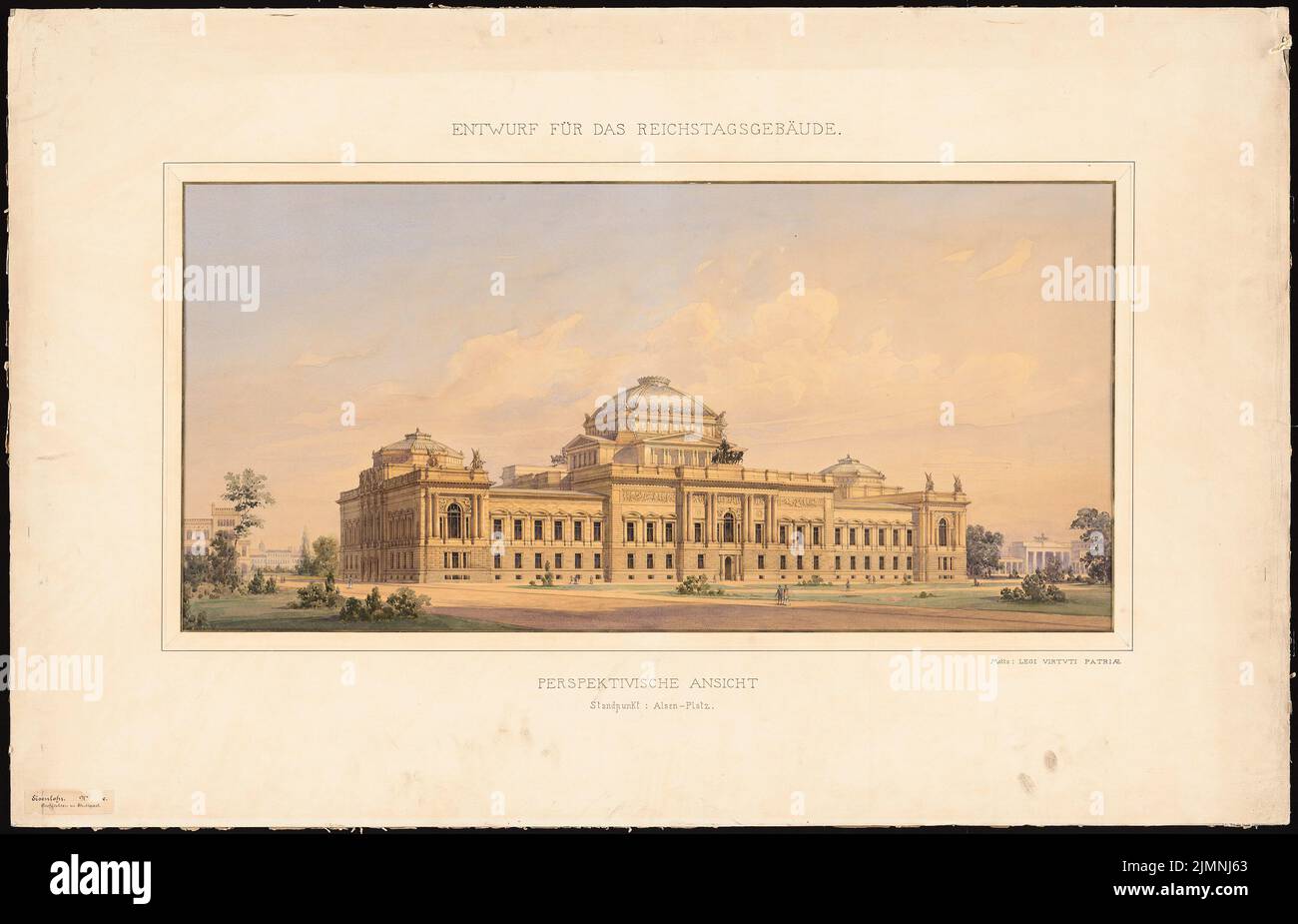 Eisenlohr & Weigle, Reichstag, Berlin (1882): Perspective view from the ...