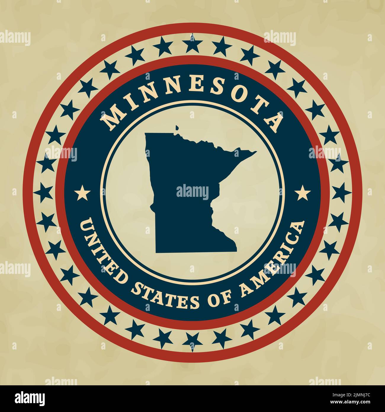 Vintage label with map of Minnesota Stock Photo - Alamy