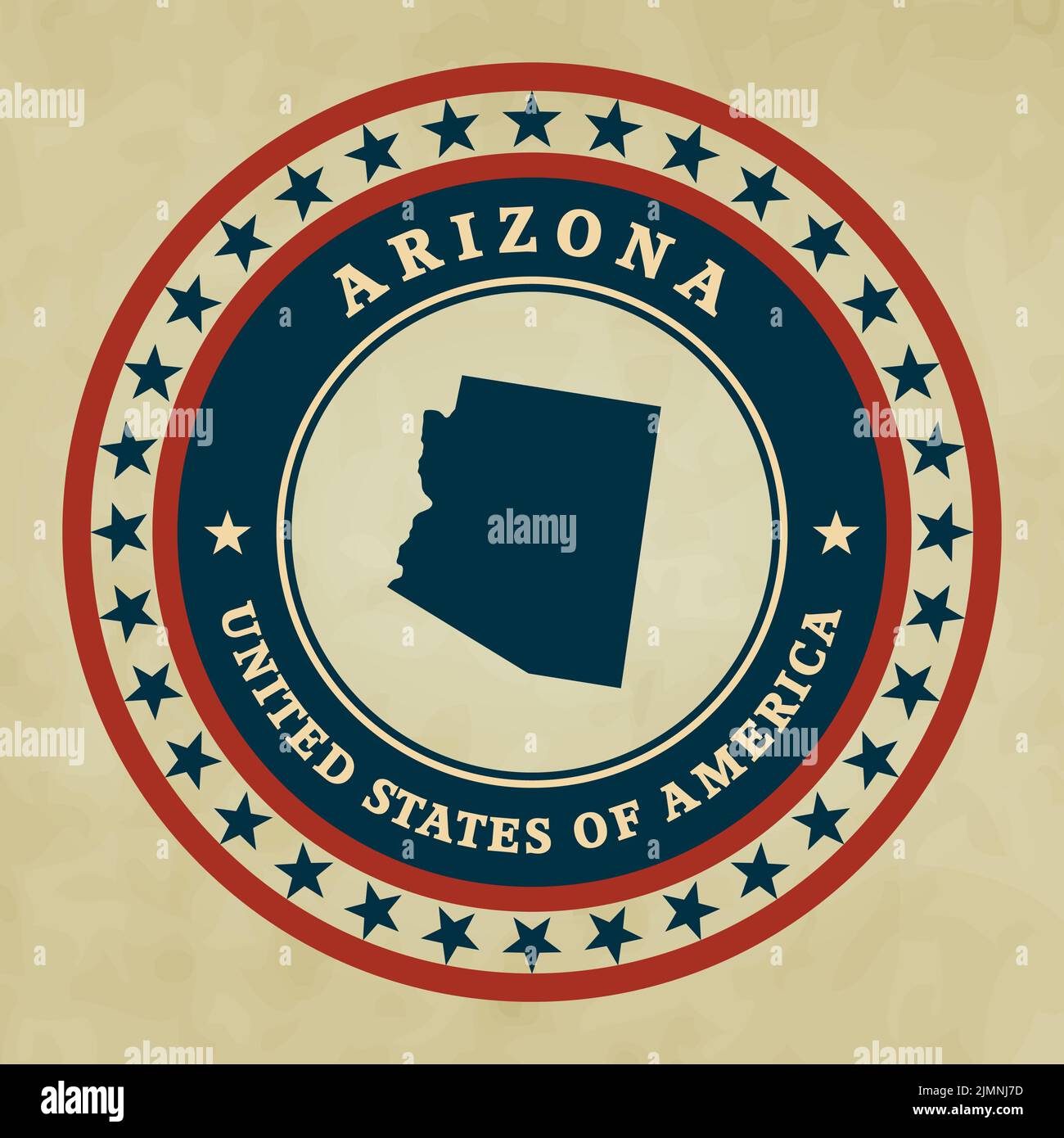 Vintage label with map of Arizona Stock Photo - Alamy