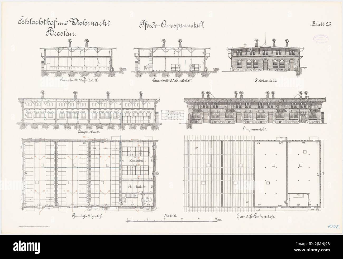 Plüddemann Richard (1846-1910), slaughterhouse and cattle market ...