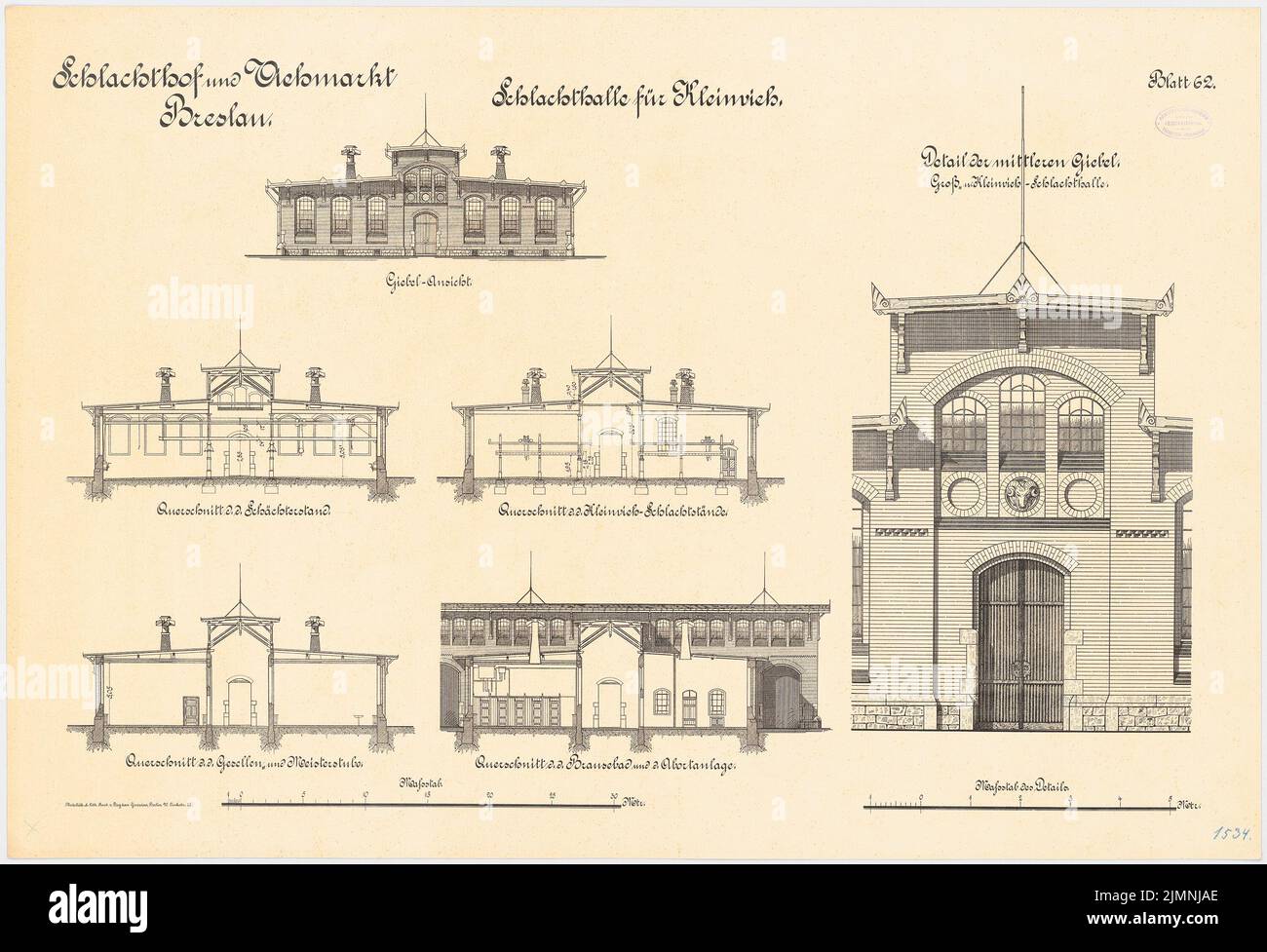 Plüddemann Richard (1846-1910), slaughterhouse and cattle market ...