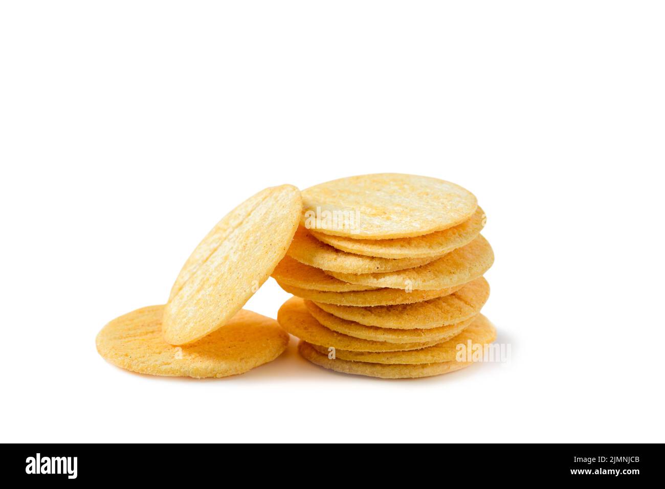 Round Crackers biscuits isolated on white background, Dry cracker ...