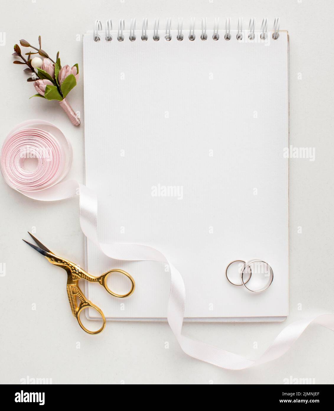 Top view empty copy space notebook rings Stock Photo - Alamy