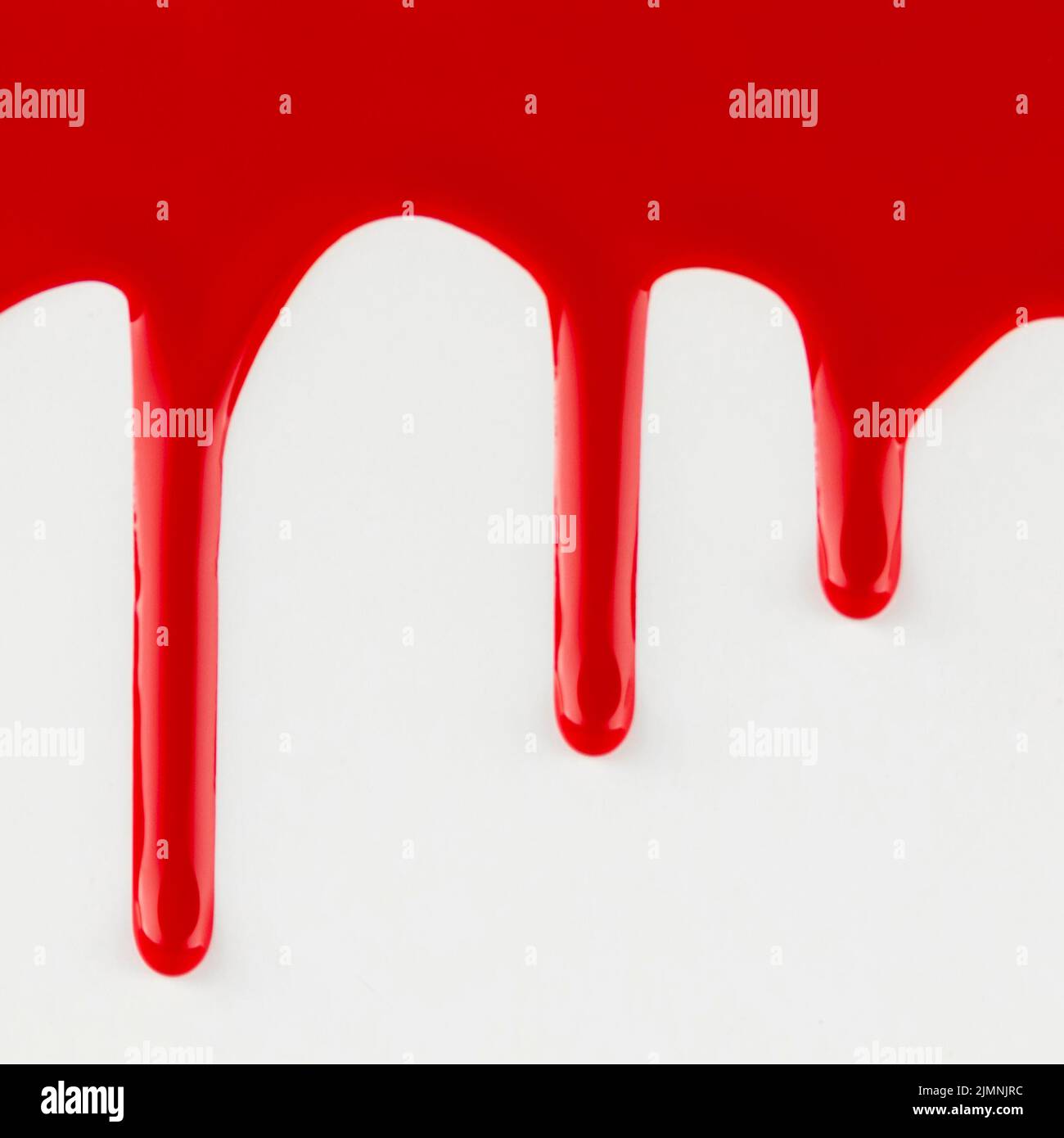 Red dripping paint white background Stock Photo - Alamy