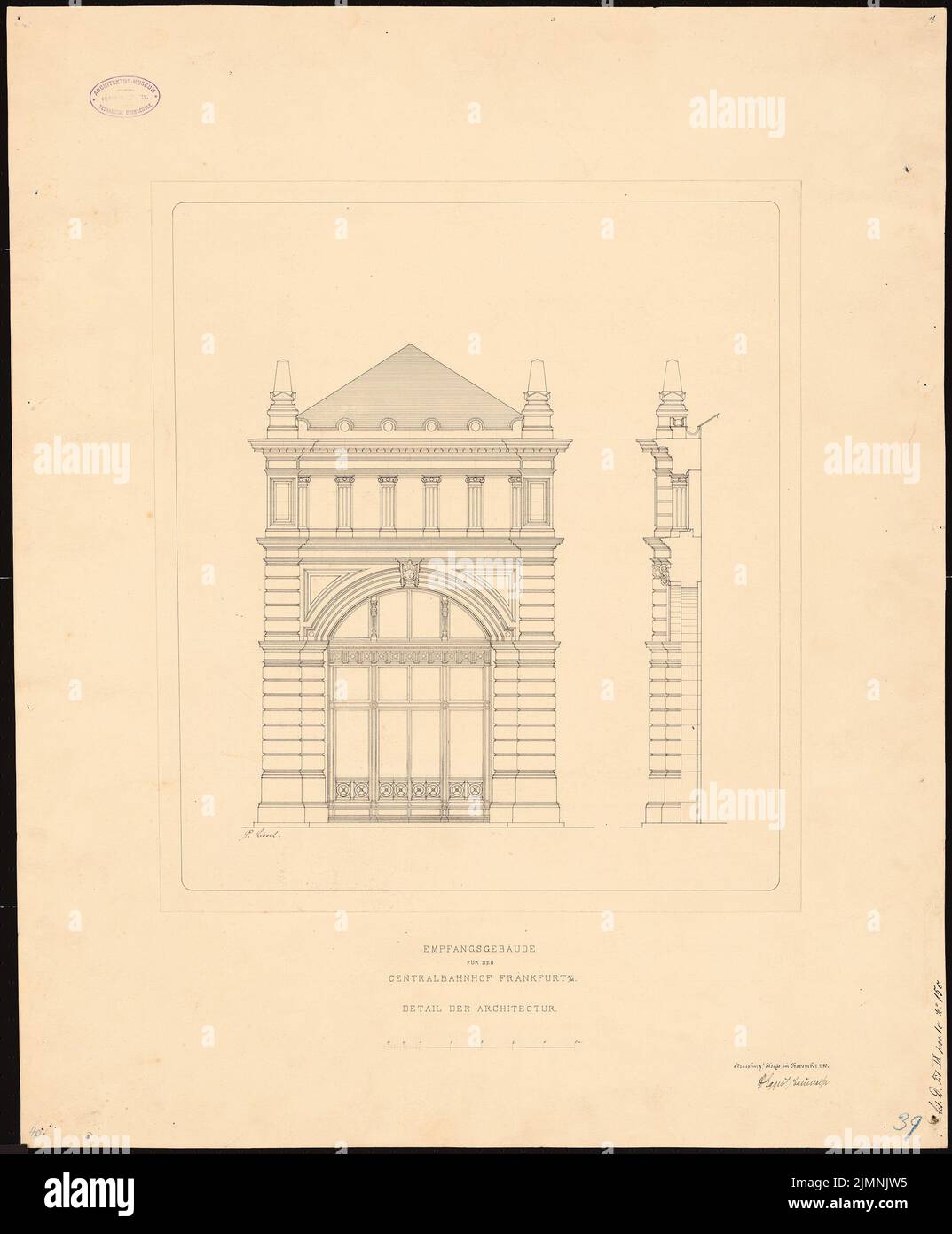 Eggert Hermann (1844-1920), main train station in Frankfurt/Main ...