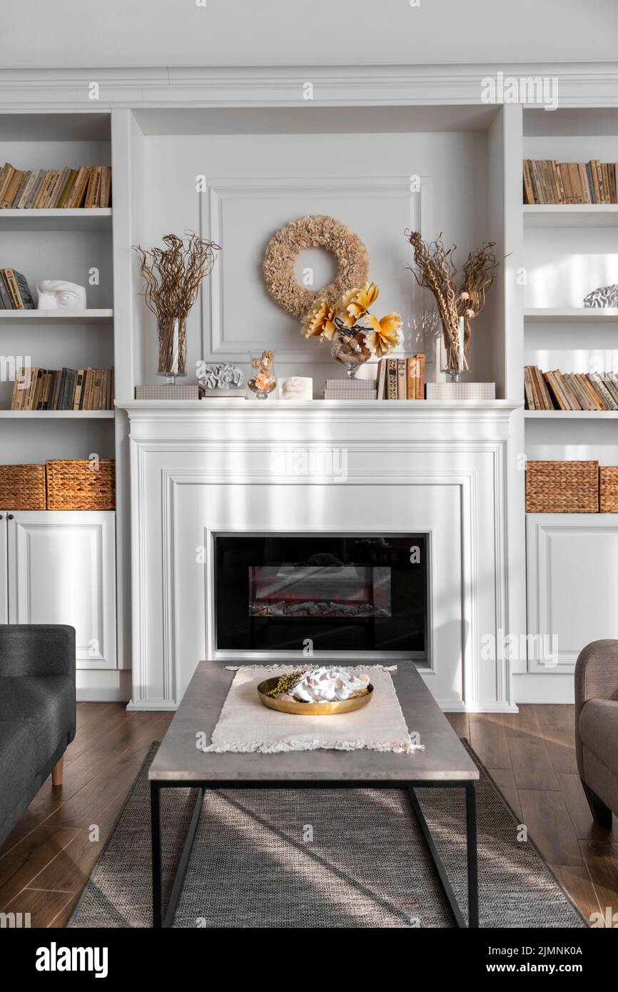 Living room design with details Stock Photo - Alamy