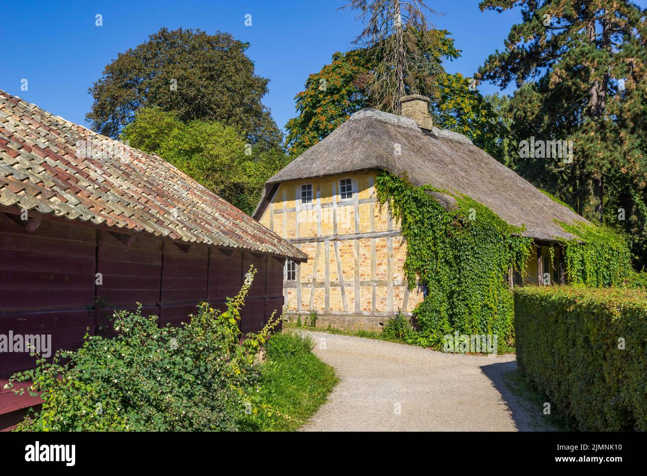 Traditional half timbered house in the old town of Aarhus, Denmark ...