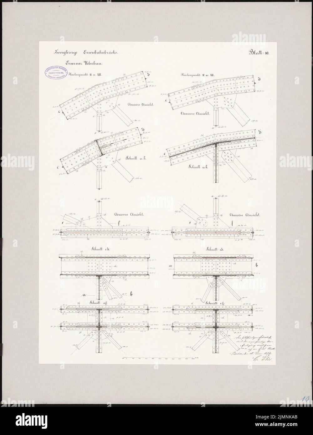 Elis Carl (1838-1889), two-track railway bridge (June 15, 1877 ...