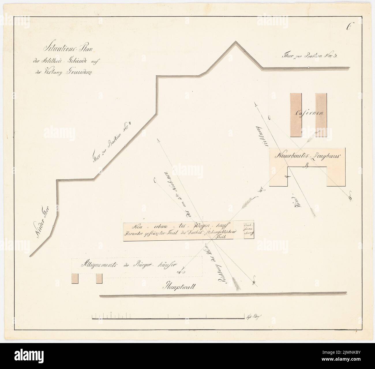 Gilly David (1747-1808), Fortress Graudenz. New construction of the ...
