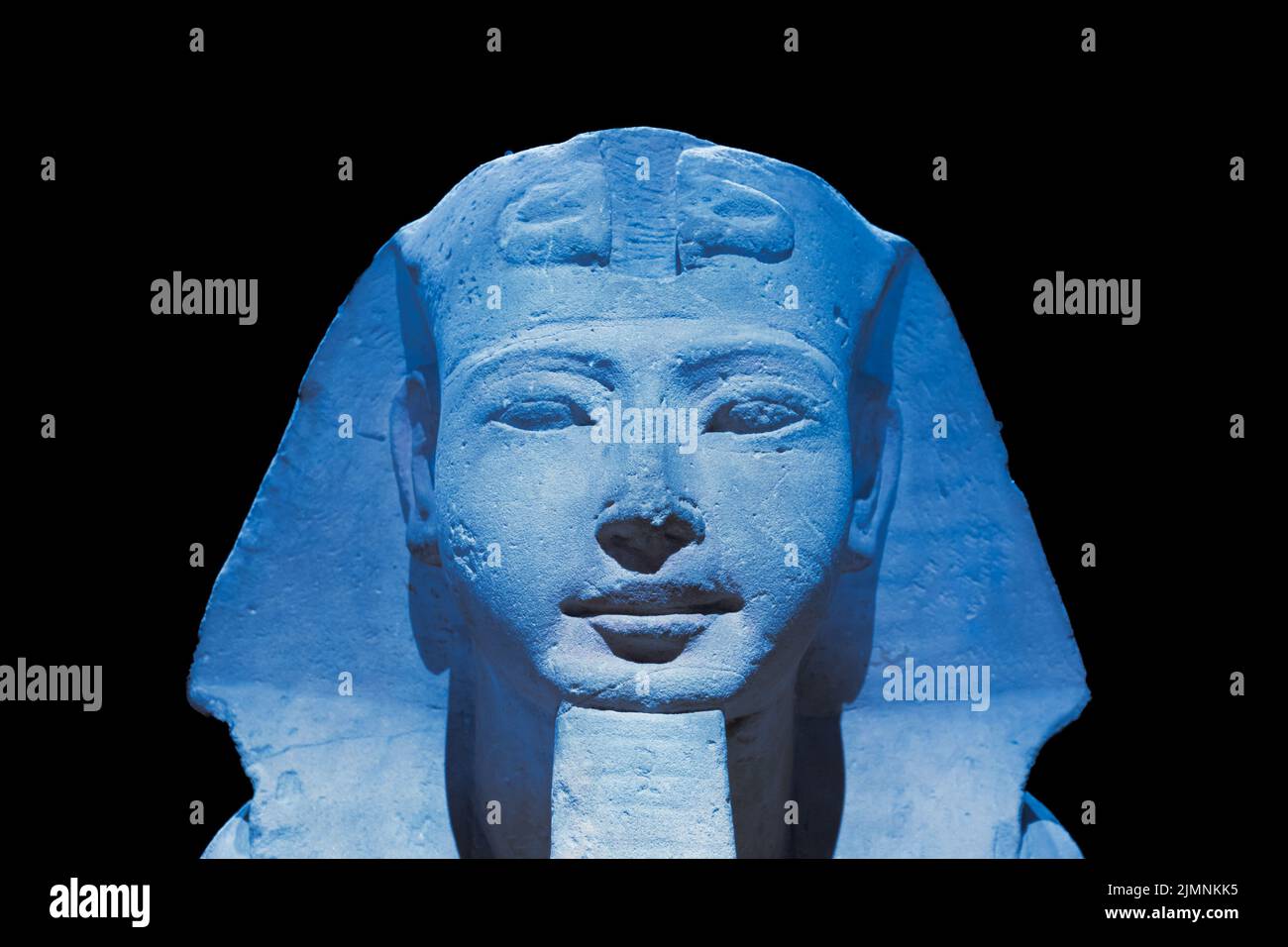 Egyptian archaeology. Ancient Sphinx in sandstone representing the ...