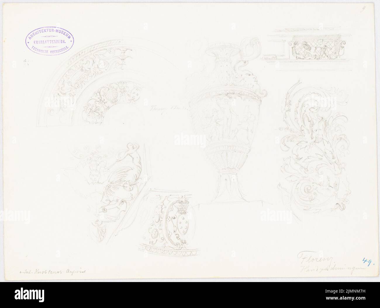 Knoblauch Julius, rice sketches Florence (1882-1883): Details of ...