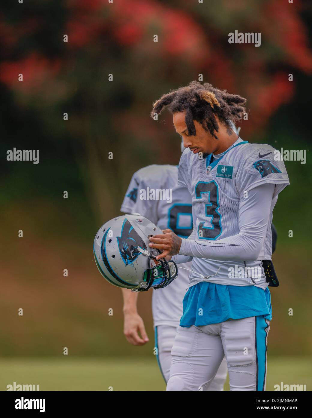 Spartanburg, SC USA; Wide receiver Robbie Anderson (3) prepares for the ...