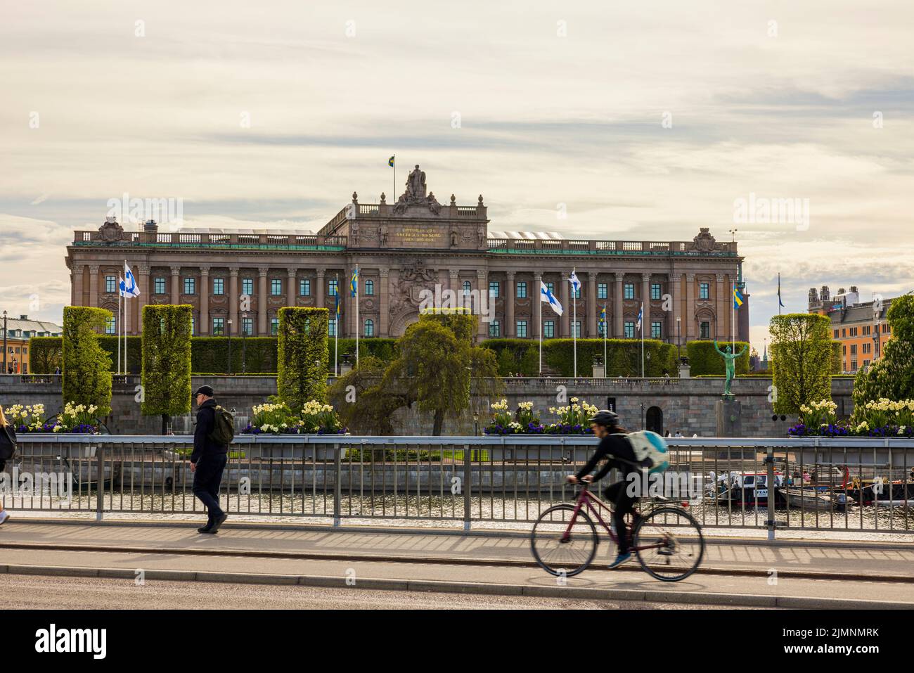 Gorgeous view of Stockholm cityscape on summer day overlooking Royal ...