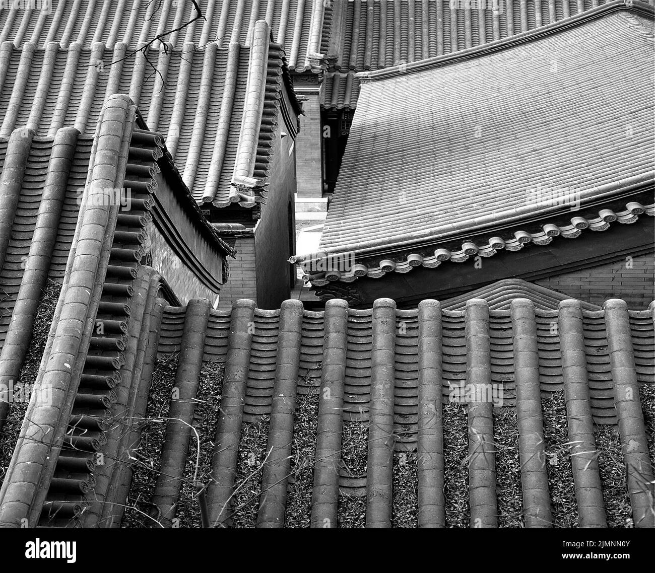 A grayscale shot of old rooftops Stock Photo - Alamy