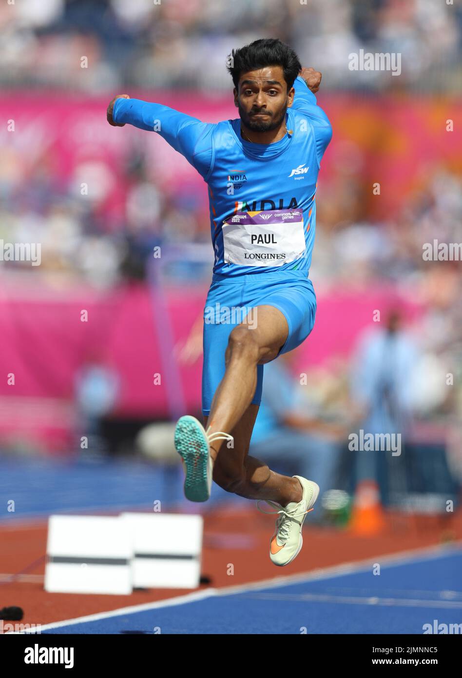 Birmingham, UK. 7th Aug, 2022. Eldhose Paul of India competes in the ...