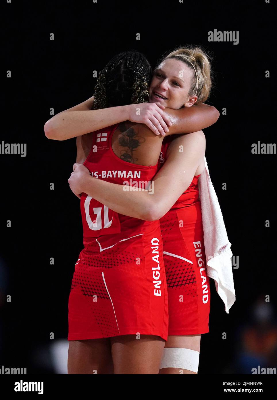 England's Joanne Harten (right) and Stacey Francis-Bayman hug after ...