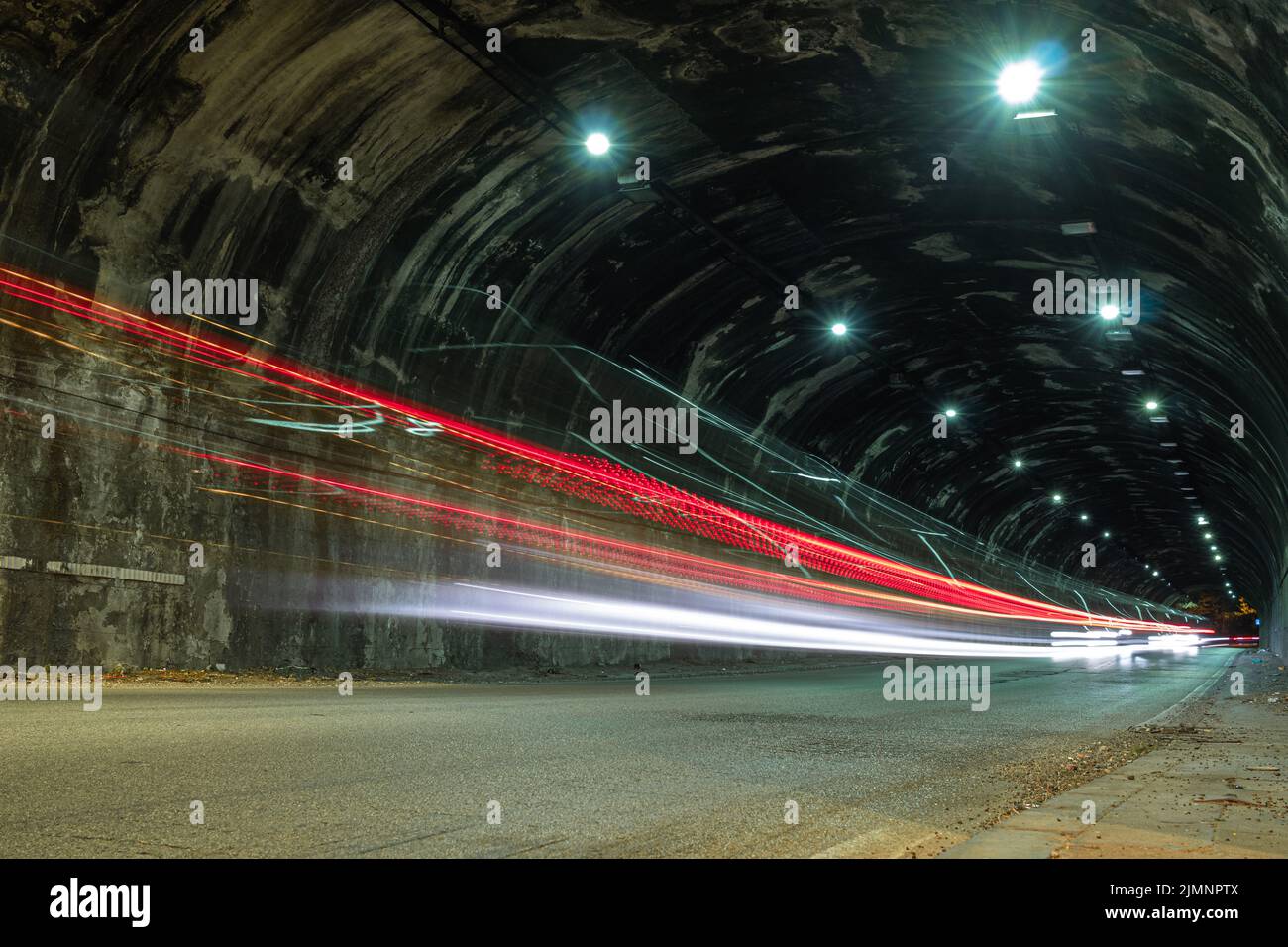 Cool long exposure cars traffic light trails, night view of the roads ...