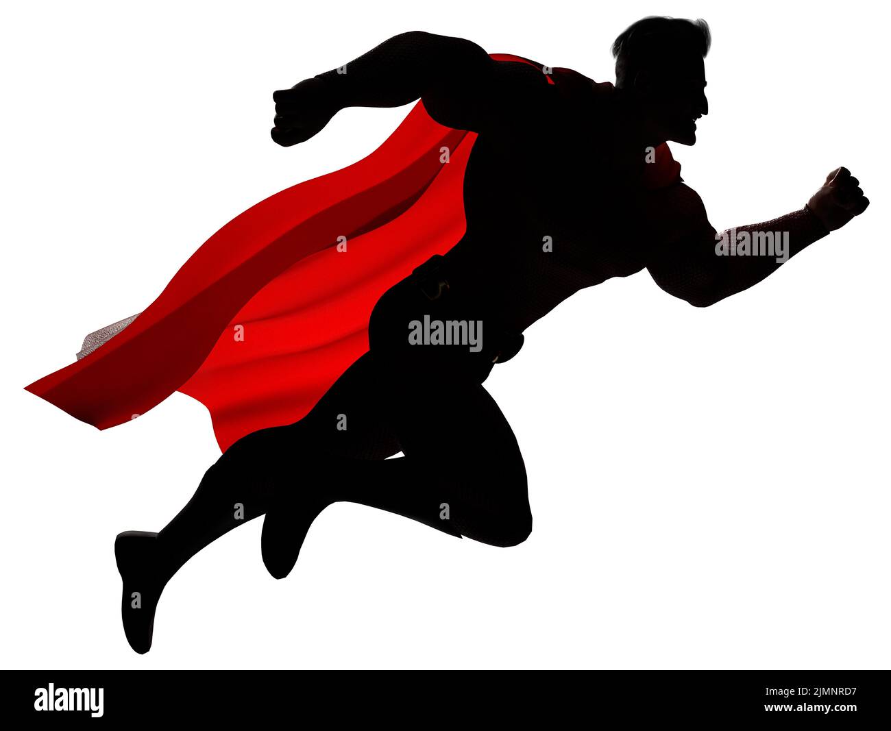 Superhero Running Isolated Silhouette 3D Render Stock Photo - Alamy