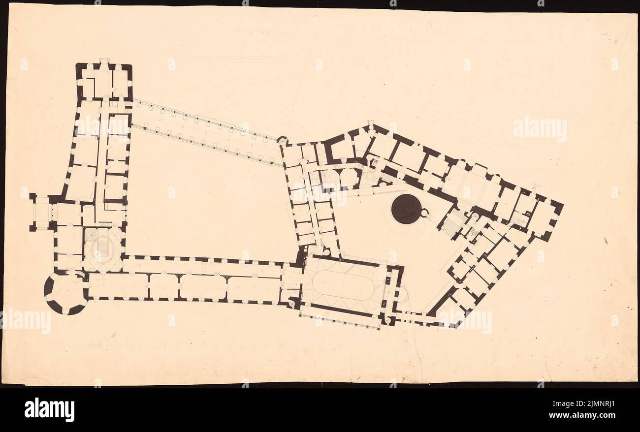 Orth August (1828-1901), Castle of Dr. Strousberg, Zbirow. Conversion ...