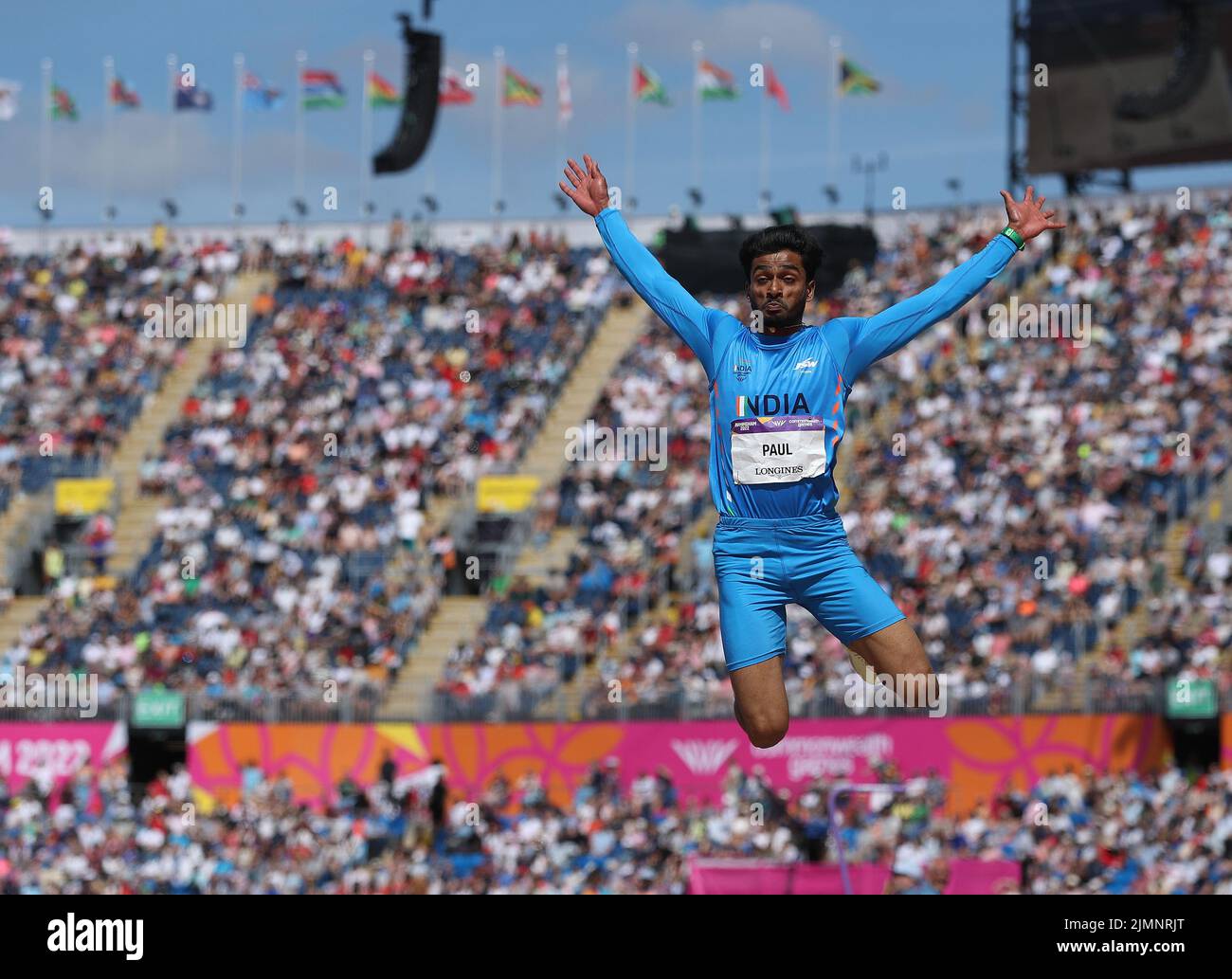 Birmingham, UK. 7th Aug, 2022. Eldhose Paul of India competes in the ...