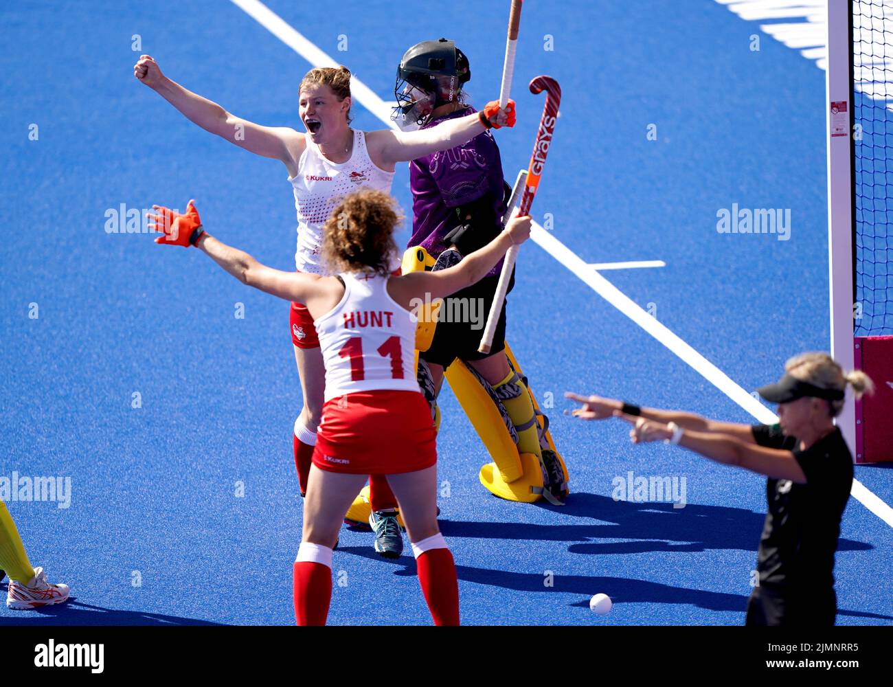 England's Tess Howard celebrates scoring her side's second goal during ...