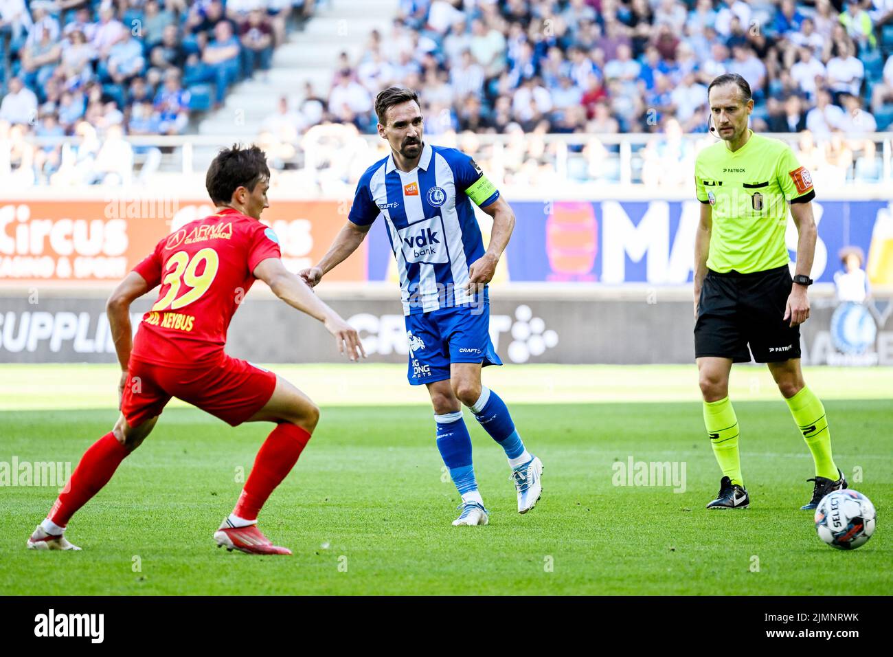 Westerlo's Thomas Van Den Keybus and Gent's Sven Kums pictured in ...