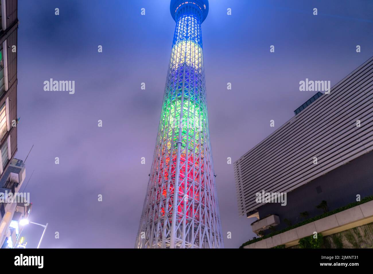 Tokyo Sky Tree of Olympic color Stock Photo - Alamy