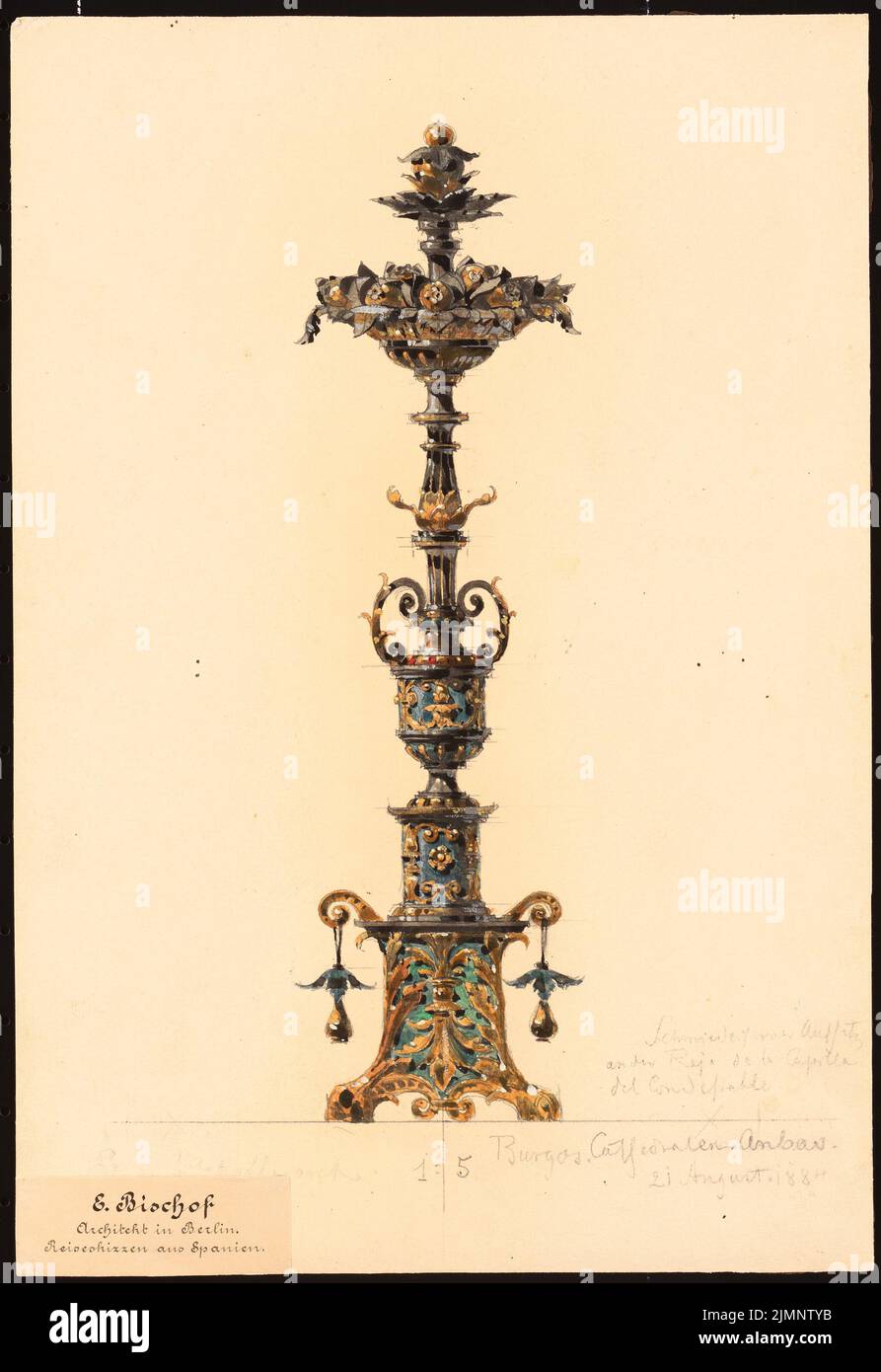 Bischoff eugen geb 1854 schmiedeeiserner aufsatz in der kathedrale hi ...