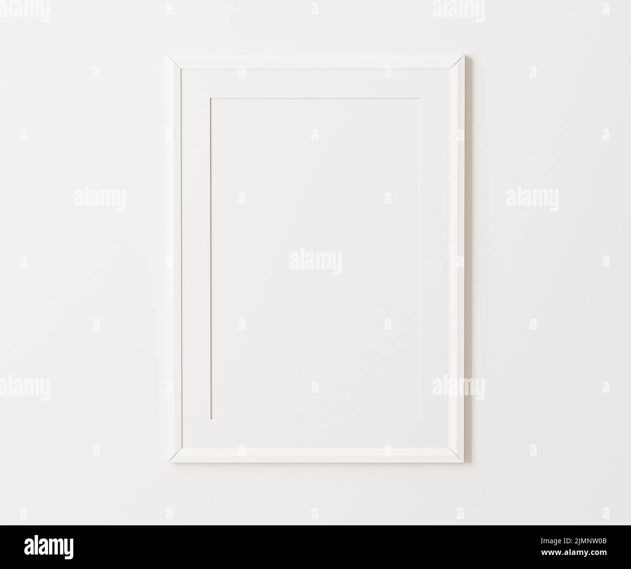 White portrait frame with mat mockup on white wall, 3:4 ratio, 30x40 cm ...
