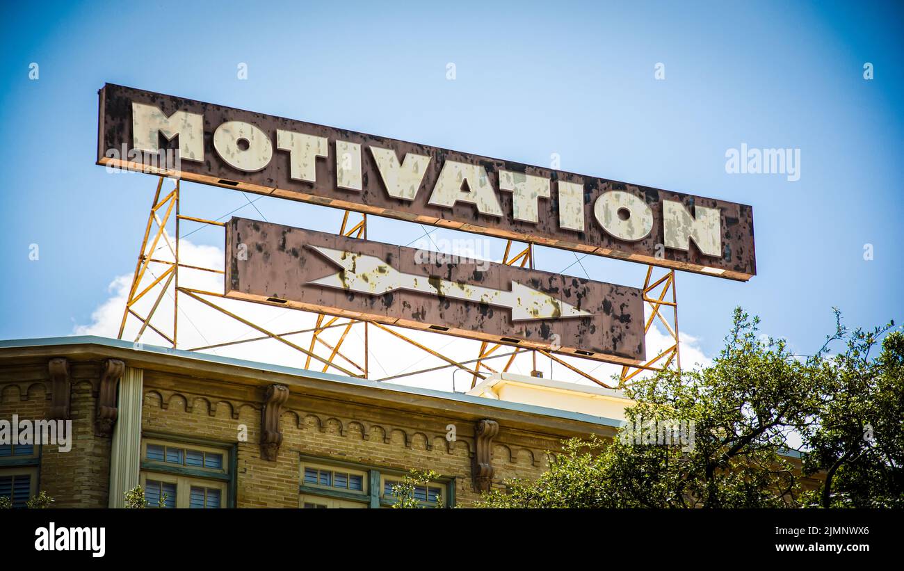 Street Sign to Motivation Stock Photo - Alamy