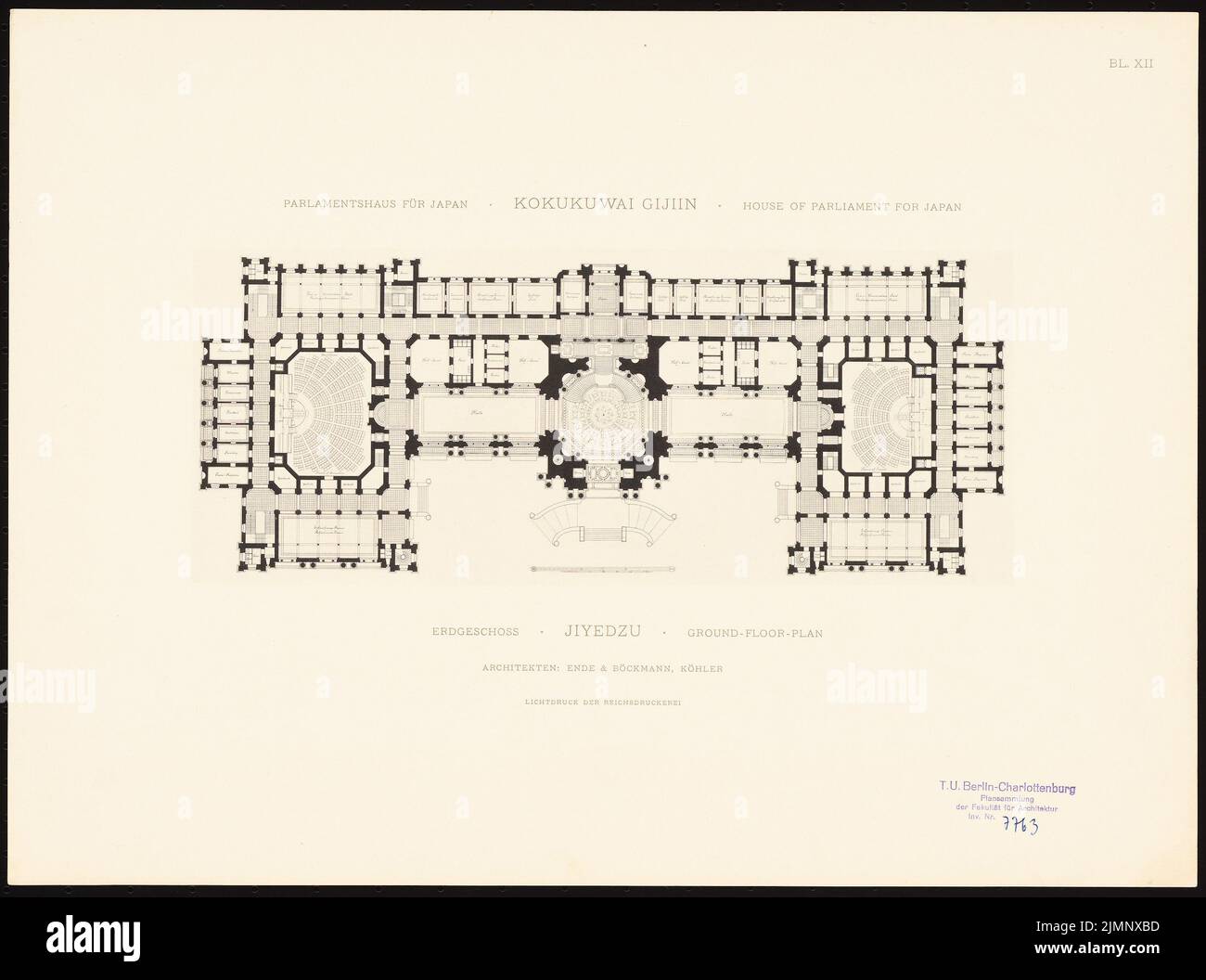 End, Böckmann & Köhler, Japanese parliament in Tokyo (without dat ...