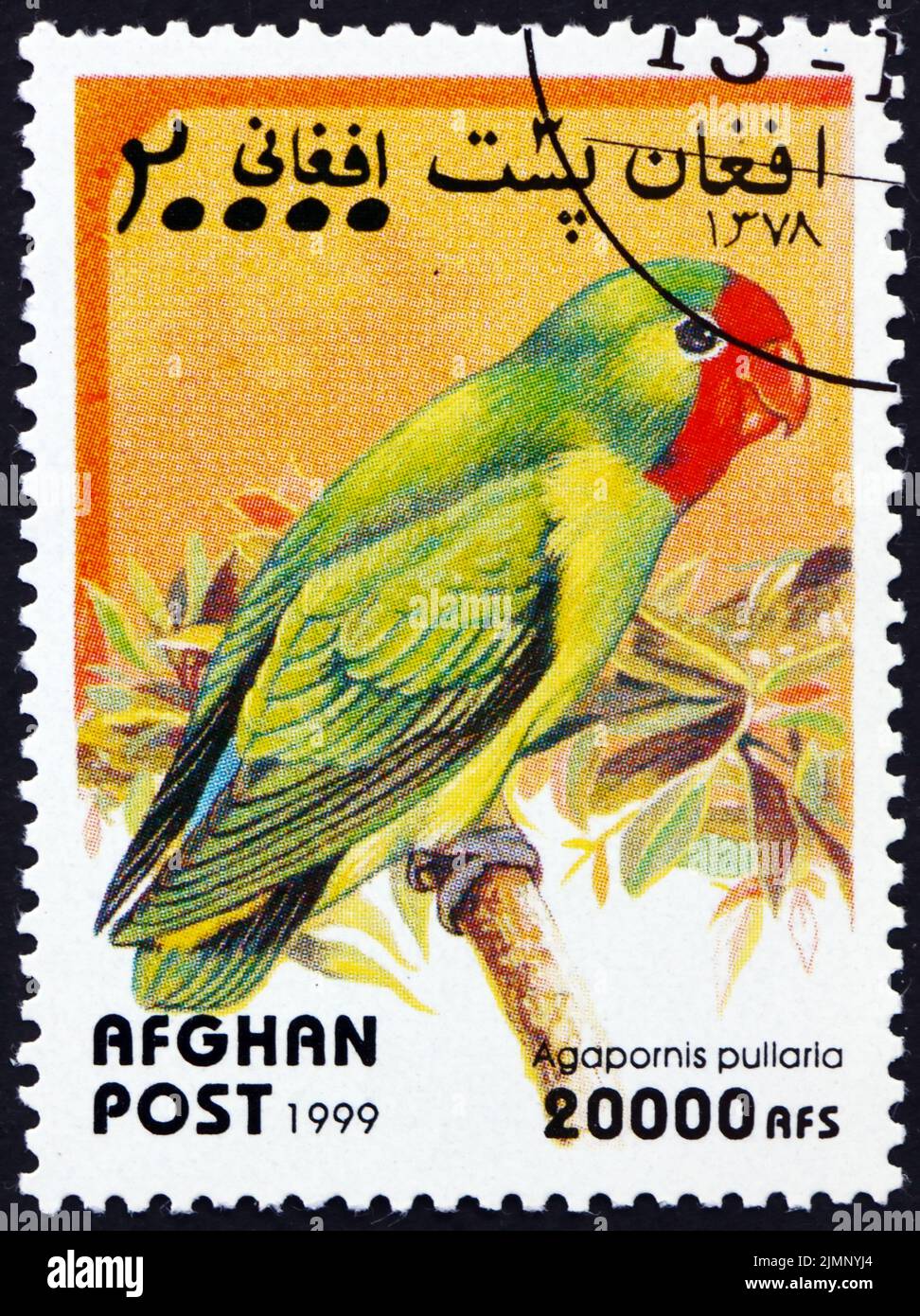 AFGHANISTAN - CIRCA 1999: a stamp printed in Afghanistan shows red ...