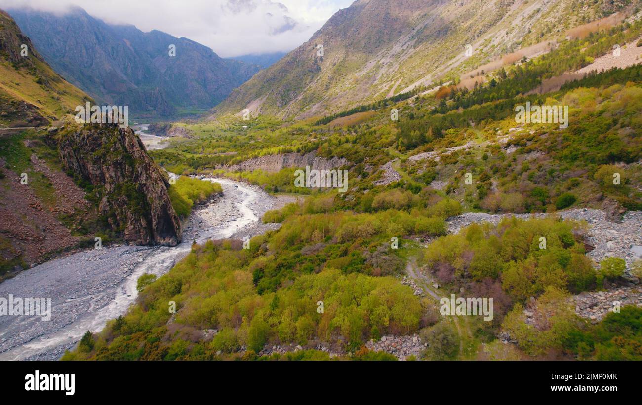 Scenic drone shot dariali gorge hi-res stock photography and images - Alamy