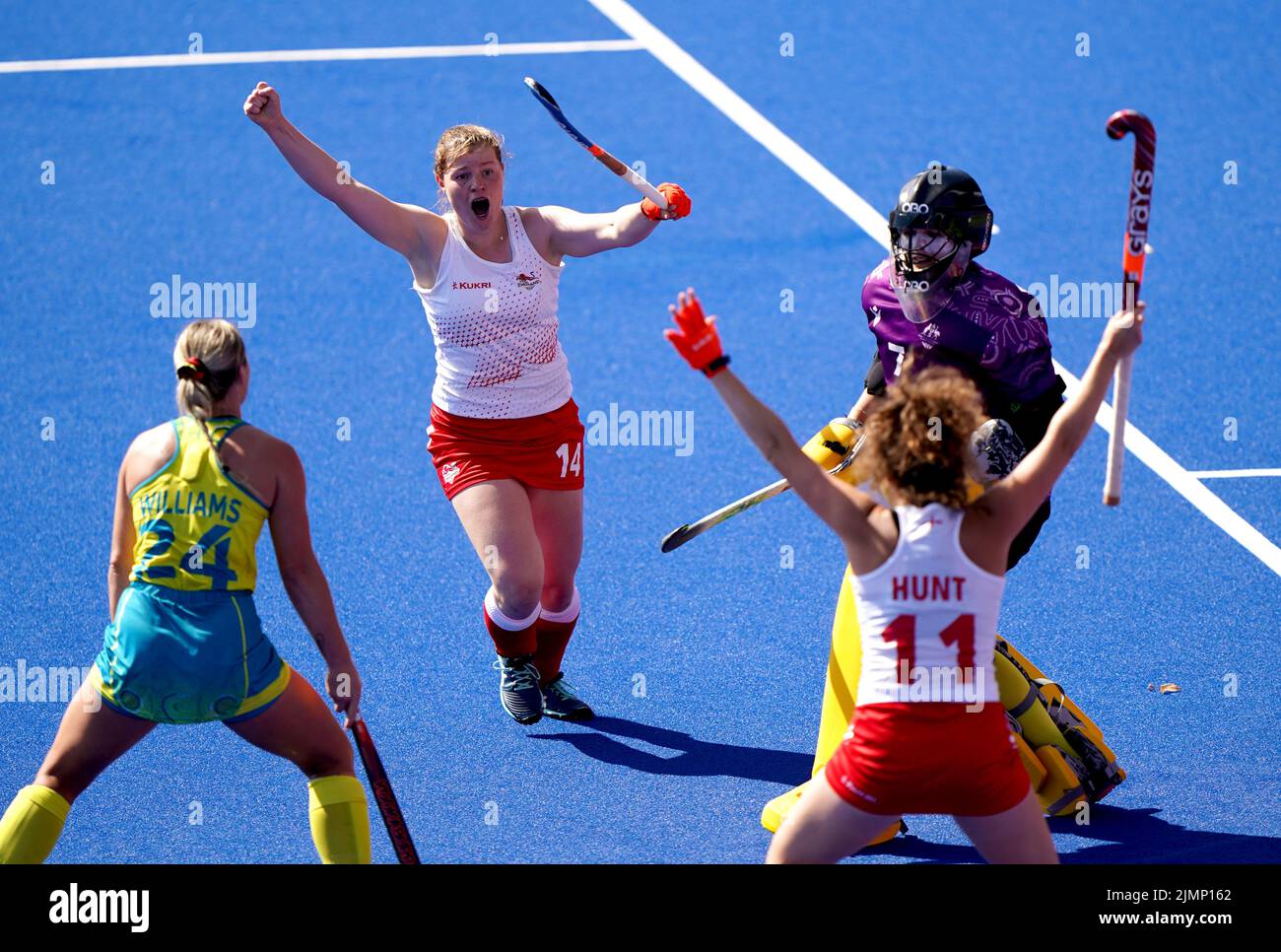 England's Tess Howard celebrates scoring her side's second goal during ...