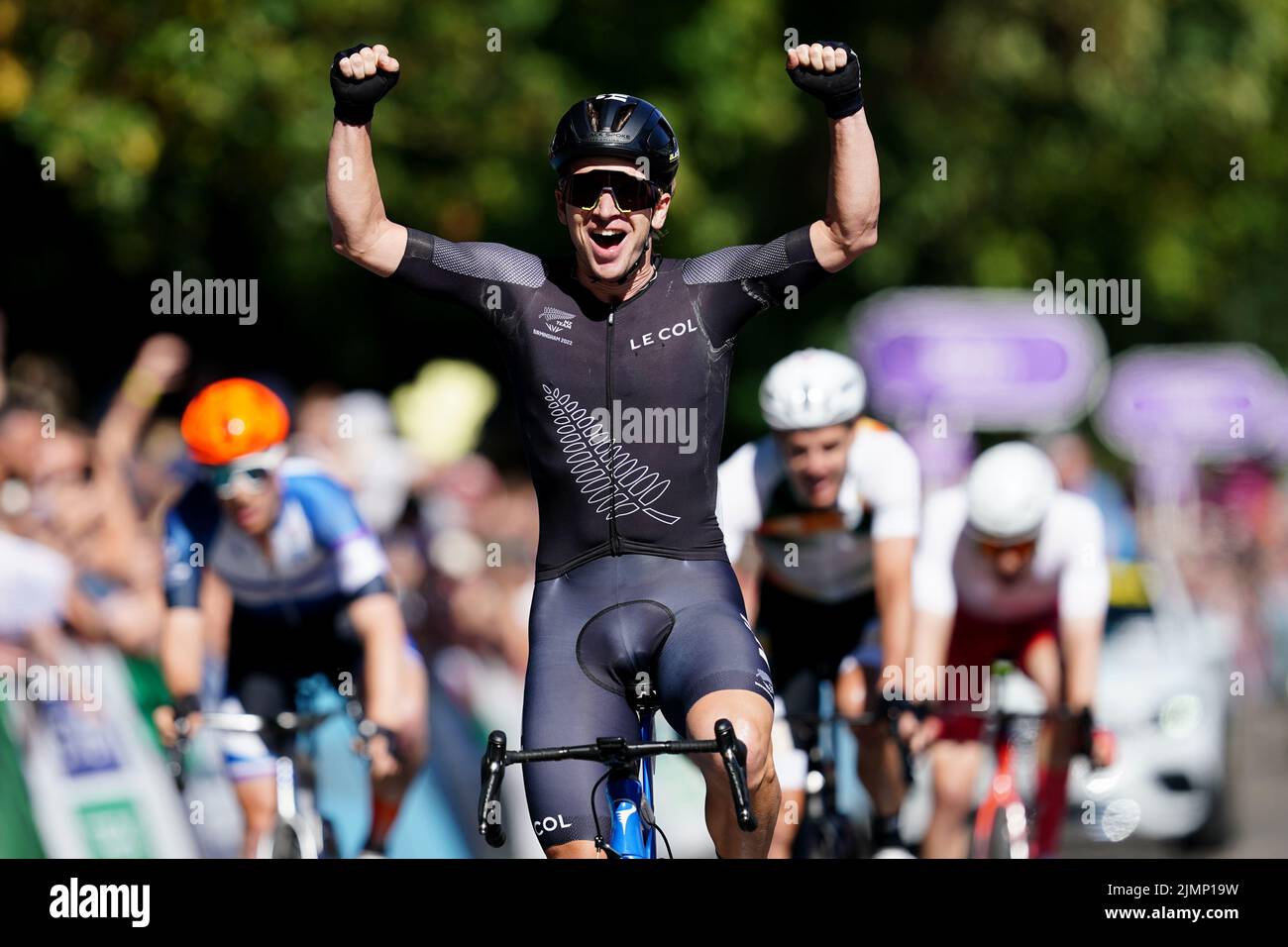 New Zealand’s Aaron Gate celebrates after winning during the Men’s Road ...