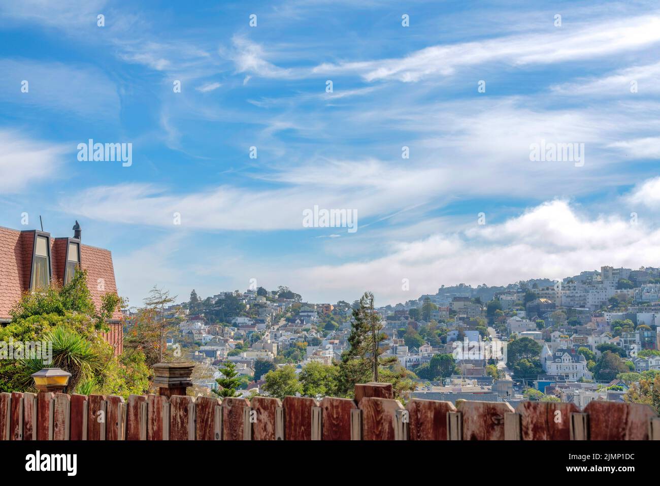 Sloped residential area in the suburbs of San Francisco, California ...