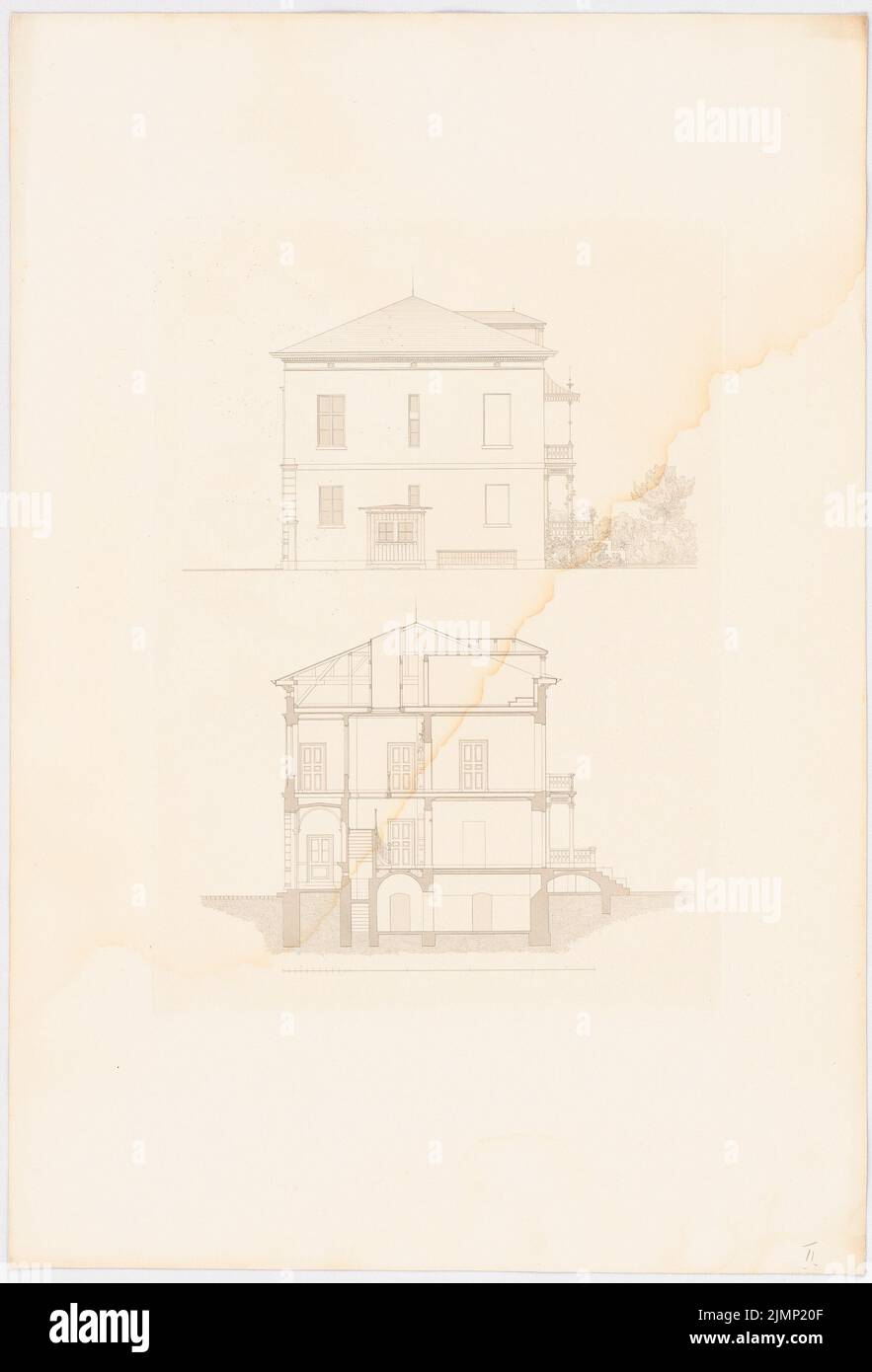Lange Ludwig (1808-1868), villa in a suburb (?). (From: L. Lange, works ...