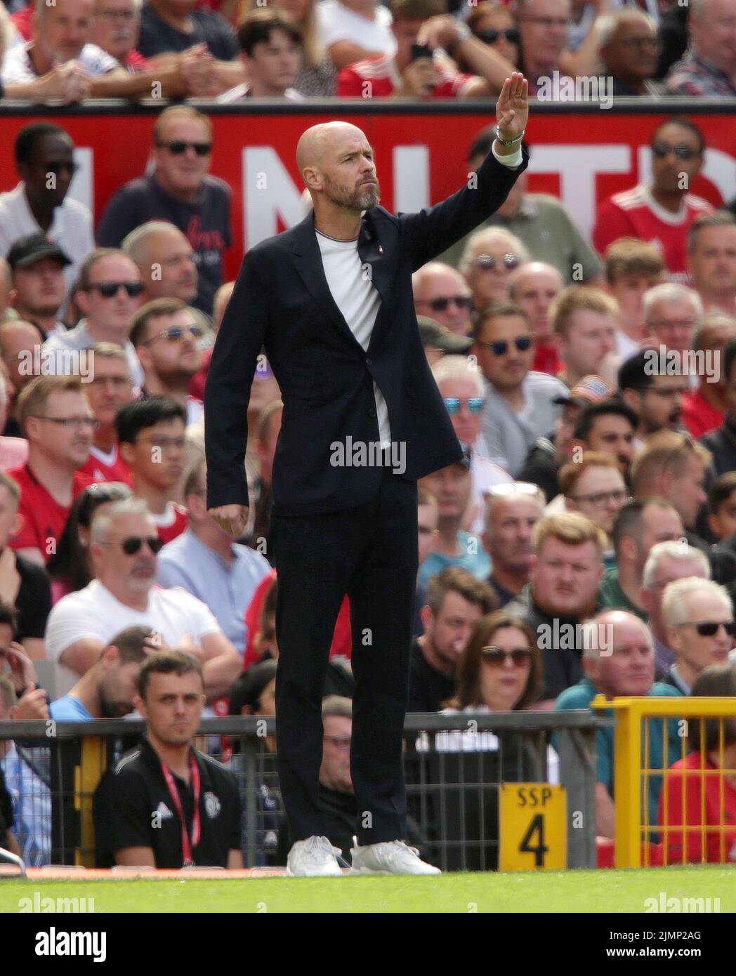 Manchester United manager Erik ten Hag on the touchline during the ...