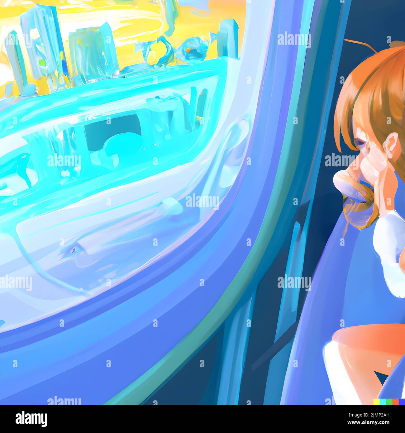 A girl staring outside of a car window Stock Photo - Alamy