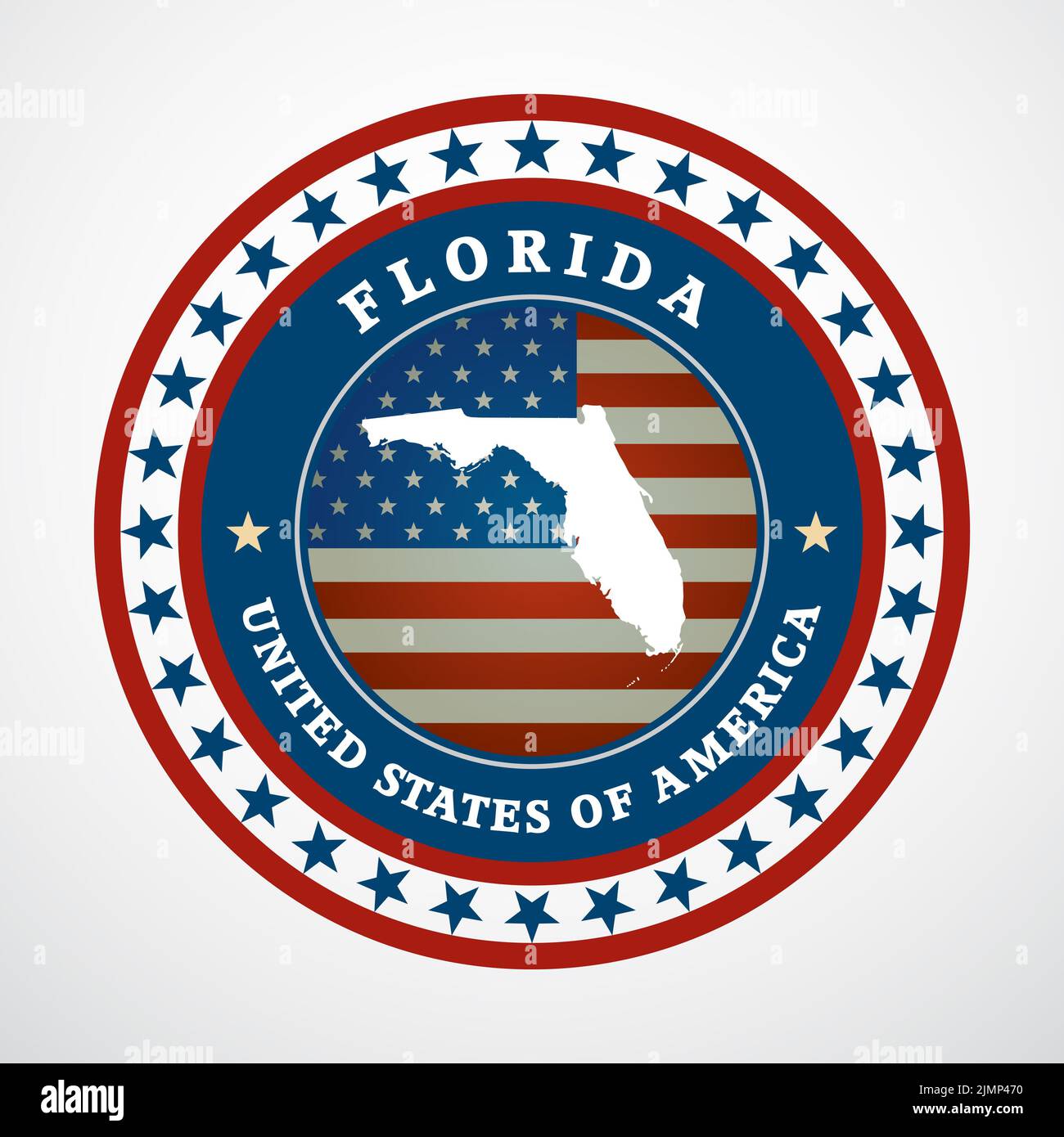 Label with map of Florida Stock Photo - Alamy